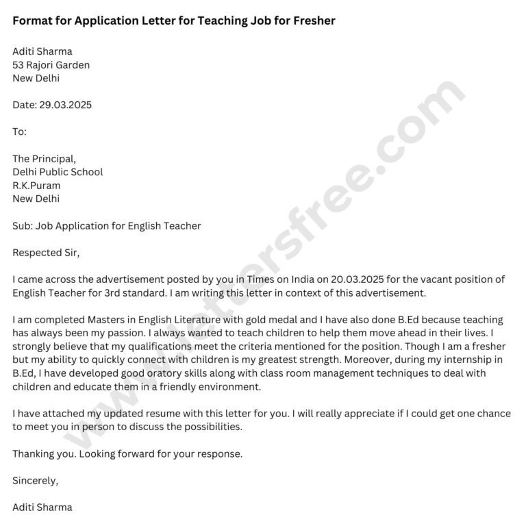 Sample Withdrawal Letter for Job Application Format
