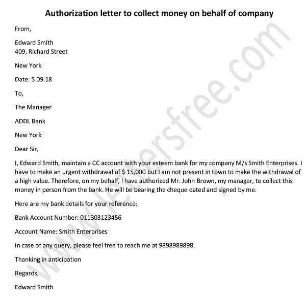 Letter On Behalf Of Someone Example Database Letter Template Collection