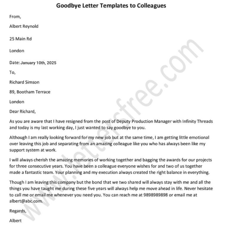 Goodbye Letter Archives - Free Letters