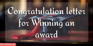 Congratulation Letter for Winning an Award - Format, Example