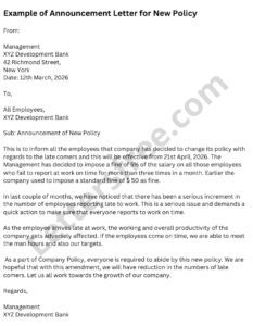 Sample New Manager Announcement Letter